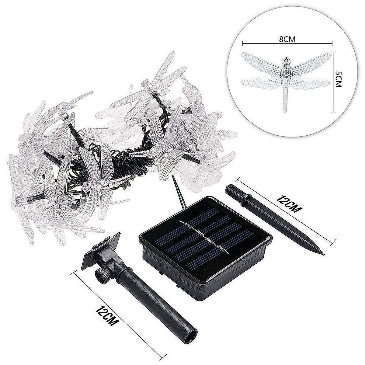 MUEQU Solar String Lights, Waterproof 20ft 30 LED Dragonfly Christmas Fairy Lights Garden Solar Lights,Decoration String Lights for Indoor, Garden, Home, Patio, Lawn, Party and Holiday (Blue)