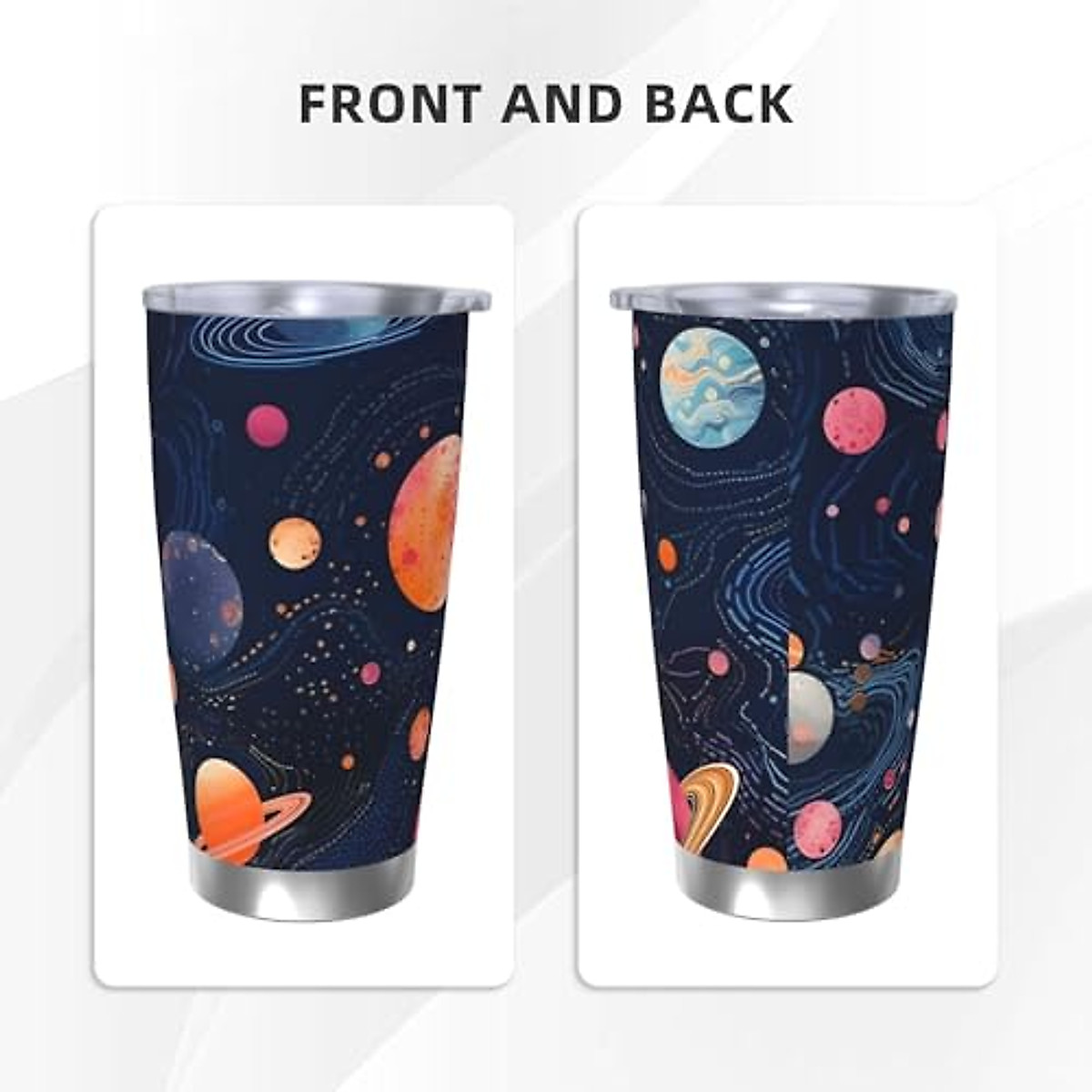 AYCZN Cartoon Planet 20 OZ Tumbler Stainless Steel Travel Coffee Mug, Space Nebula Insulated Water Bottle with Lid Leakproof Thermal Cup