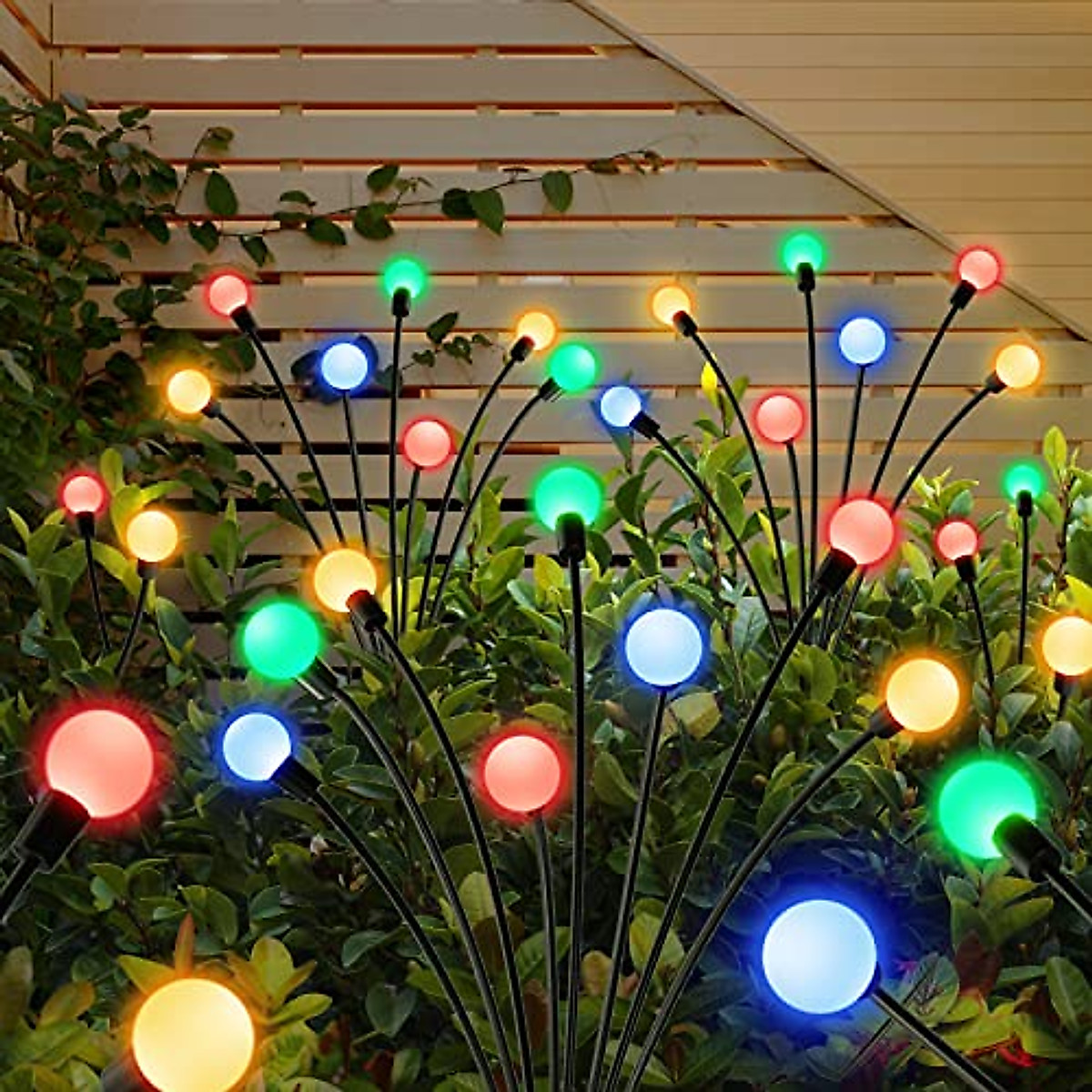 NEEMO Solar Garden Lights 4 Pack - Upgraded Brighter Firefly Lights Solar Outdoor with 8 LED, Swaying and Dancing, Solar Outdoor Lights, Pathway Lights Solar Powered for Yard Garden Patio (Colorful)