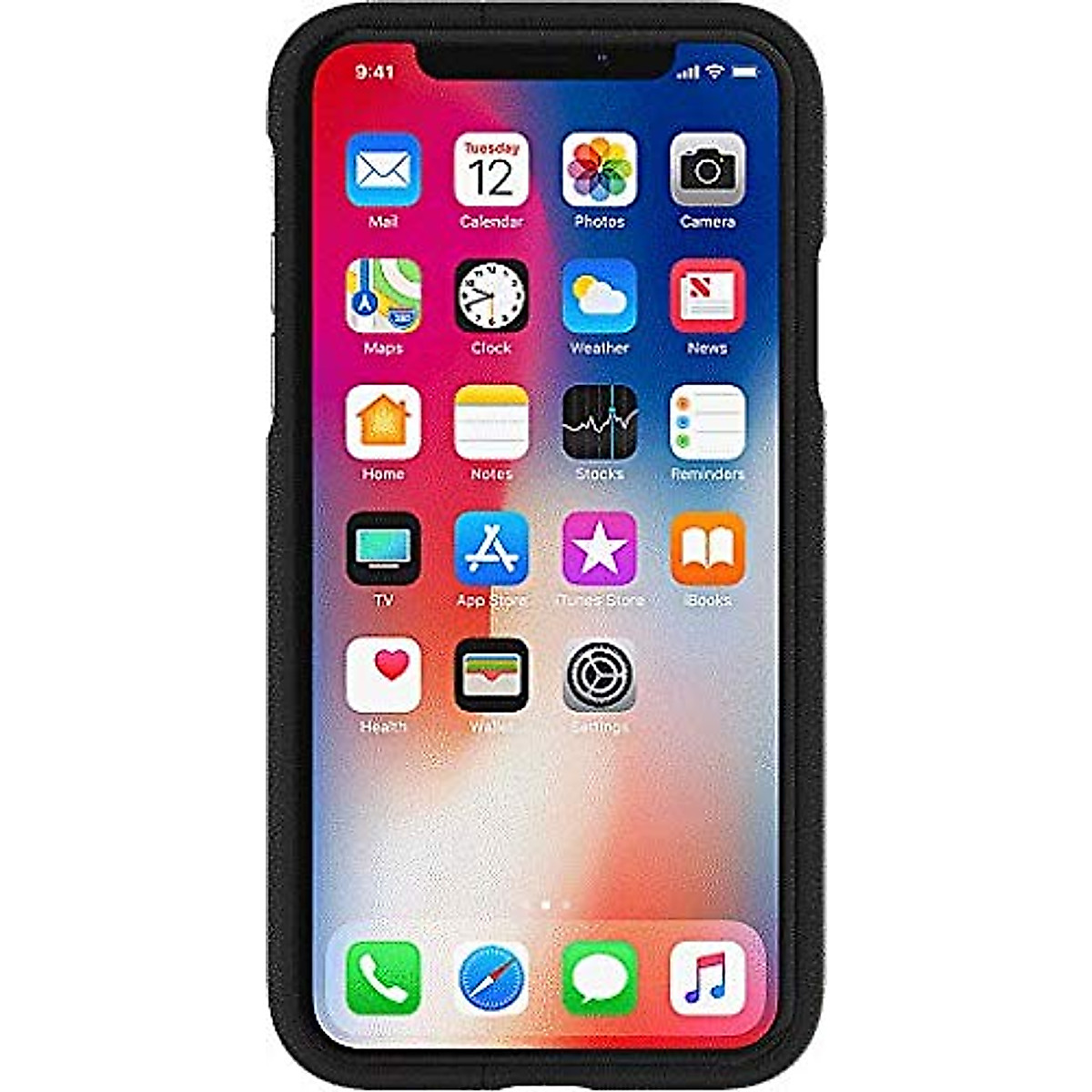 TUMI Vertical Slider Case Series Cover for Apple iPhone X 10 - Black/Silver