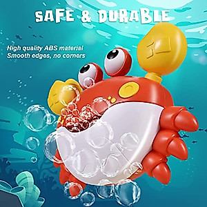 Crab Bath Toys for Toddlers 1-3 2-4 Bathtub Bubble Maker with Music Automatic Kids Bathtub Bubble Machine Baby Bath Toys for Infants 6-12 12-18 Months Birthday Gifts for 1 2 3 Year Old Boys Girls