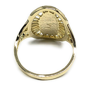 Fran & Co. Gold Plated Women's Tri-Color Virgin Mary Ring Virgen de Guadalupe Anillo (6)