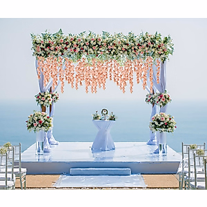 INSUNSIX Purple Wisteria Hanging Flowers, 6 Pack 3.6 Feet Fake Wisteria Garland Silk Wisteria Vine Flower for Wedding Party Garden Outdoor Home Decor (Purple)