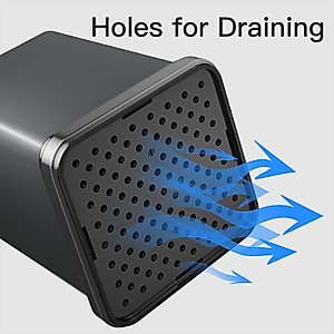 Utensil Holder, Paroson Aluminum Kitchen Utensil Holder with 4 Compartments,Silverware Holder Perfect for Kitchen Spatula Spoon,Cutlery,Utensil Organize（Dark Grey）