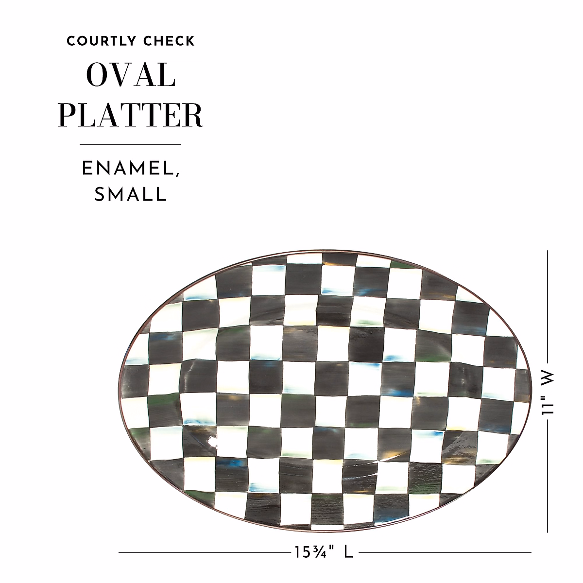 MACKENZIE-CHILDS Courtly Check Enamel Oval Platter - Small
