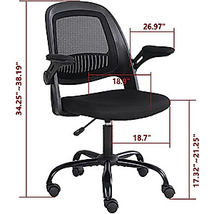 Office Chair with Adjustable Arms Ergonomic Office Chair Armless Desk Chair Seat Lock 38" Swivel Chair Computer Chairs in Bulk Home Office Chair Clearance Black Chair