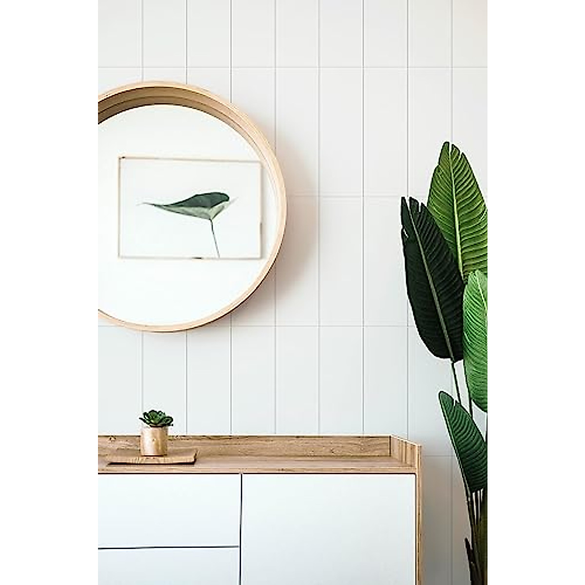 Avant Decor | Sample Tile | Stone Composite Subway Solid Color Tiles | Peel and Stick Kitchen Backsplash Tiles | Wall Tiles | 4” x 12” | Bex Metro Matte Cotton