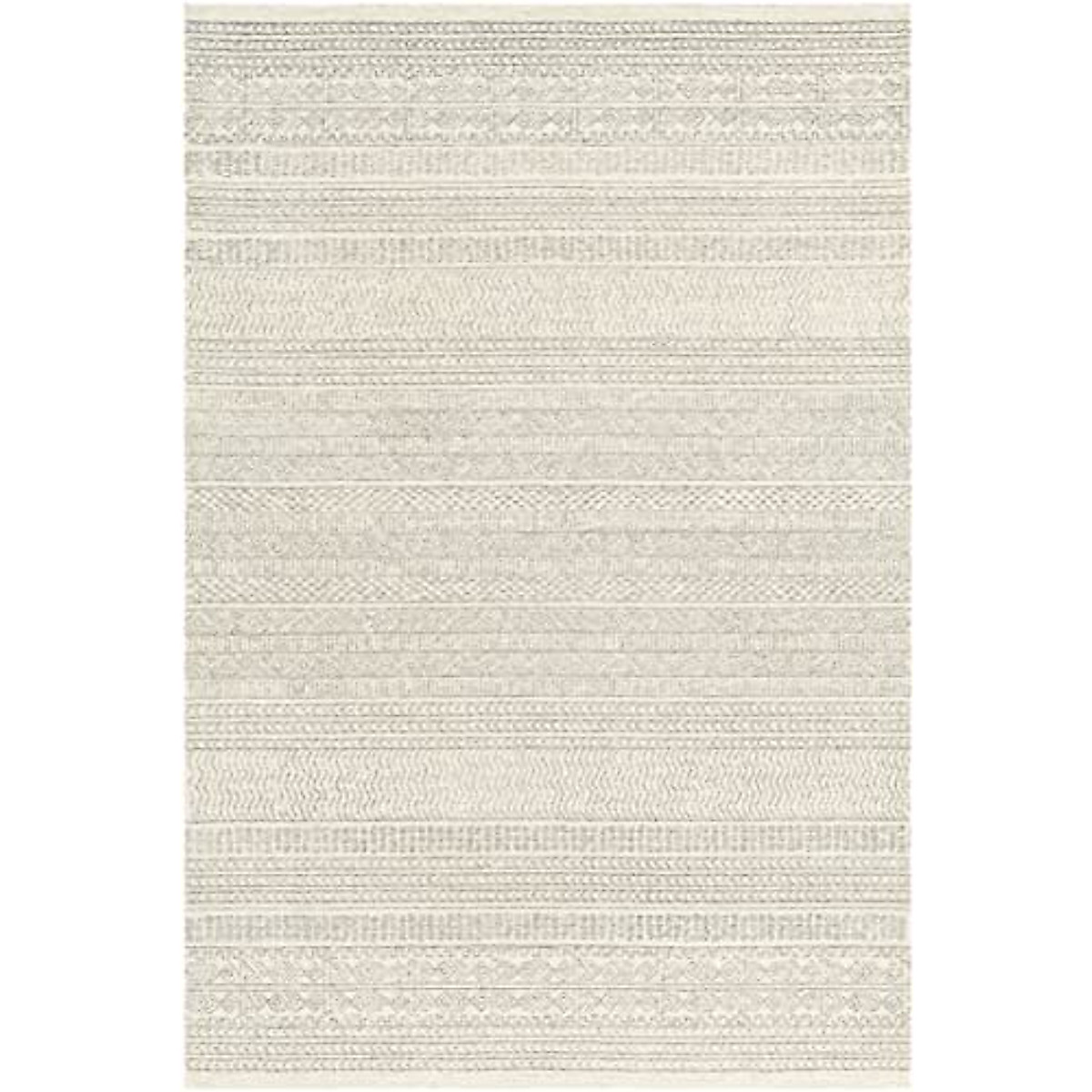 Mark&Day Wool Rugs, 8x10 Melun Global Medium Gray Area Rug, Beige Brown Carpet for Living Room, Bedroom or Kitchen (8' x 10')