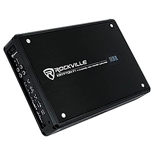 Rockville Krypton F1 1600w Peak / 400w RMS 4 Channel Car Audio Amplifier Bundle RWK42 4 Gauge Installation Wire Kit (2) RCA's