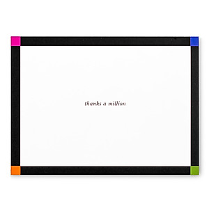 kate spade new york Blank Thank You Cards for Holidays and Celebrations, Stationery Set with 10 Cards and Envelopes, Grand Plaid Duo