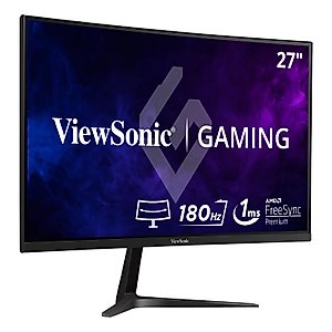 ViewSonic VX2718-2KPC-MHD 27 Inch Curved 1440p 1ms 180Hz Gaming Monitor with FreeSync Premium, Eye Care, HDMI and Display Port