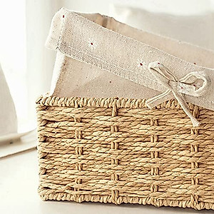 BYBYCD Storage Basket Wicker Durable Storage Box for Home Weaving Process Sundries Finishing Desktop Decoration Laundry Basket(S,Coffee)