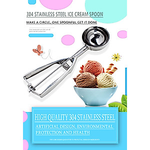 Cookie Scoop, Ice Cream Scooper set with Trigger, Small, Medium and Large Stainless Steel Cookie Scoops Set of 3 for Baking, Ergonomic Handle Cookie Dough Scoop, 3 PACK