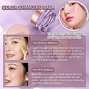 NewBang 2pcs Color Changing Blusher for Cheek Moisturizing Blush Rouge Multi-use Cream for Cheek & Lip Waterproof Gel for Cheeks & Lips Glossy Shiny Finish Blush Makeup