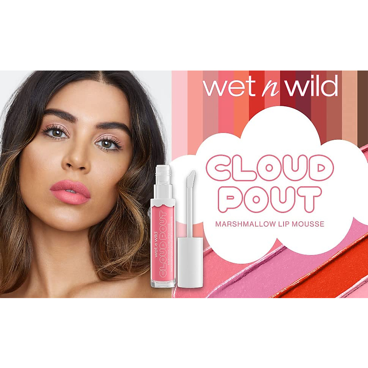 wet n wild Cloud Pout Marshmallow Matte Liquid Lipstick Mousse Hot Pink Don't Sugarcoat It