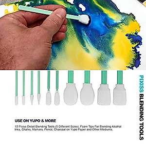 Alcohol Ink Blending Solution (4-Ounce), Pixiss Alcohol Ink Blending Solution Tools, Pixiss Needle Tip Applicator and Refill Bottles and Funnel - Bundle for Yupo Paper and Resin