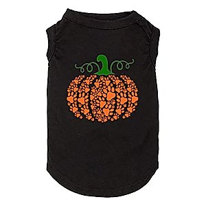 Halloween Dog Clothes Funy Pumpkin T-Shirt Cute Ghost Dog Bone Print Shirt Small Large Dog Vest Puppy Fall Gift (X-Small, Black-1)