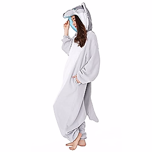 SAZAC Silver Wolf Kigurumi - Onesie Jumpsuit Halloween Costume (One Size)