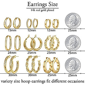 Yesteel Earrings-for-Women - Gold Hoop Earrings for Women Trendy, Chunky Gold Hoops Earrings Hypoallergenic Earrings, Small Hoop Huggie Earrings for Women Stainless Steel Statement Earrings, Birthday Gifts for Women Teen Girls Jewelry