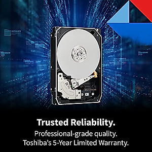 Toshiba X300 PRO 16TB High Workload Performance for Creative Professionals 3.5-Inch Internal Hard Drive – Up to 300 TB/Year Workload Rate CMR SATA 6 GB/s 7200 RPM 512 MB Cache - HDWR51GXZSTB
