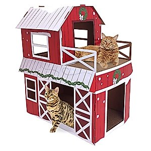 Kitty City Barn Double Decker Scratch House, Cat Scratcher