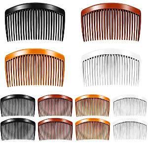 Chuangdi 12 Pieces French Side Hair Twist Comb Plastic Decorative Hair Comb Clips with Teeth Styling Side Combs air for Fine Women Accessories(23 Teeth)