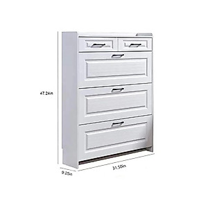 Ayvbir Shoe Cabinet with 3 Flip Drawers & 2 Combination Drawers,Large Space Modern Freestanding Shoes Storage Cabinets for Entryway,White