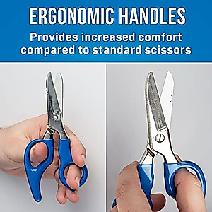 Jonard Tools ES-1964ERG Stainless Steel Electrician Scissors, For Heavy Duty Use With Ergonomic Handle
