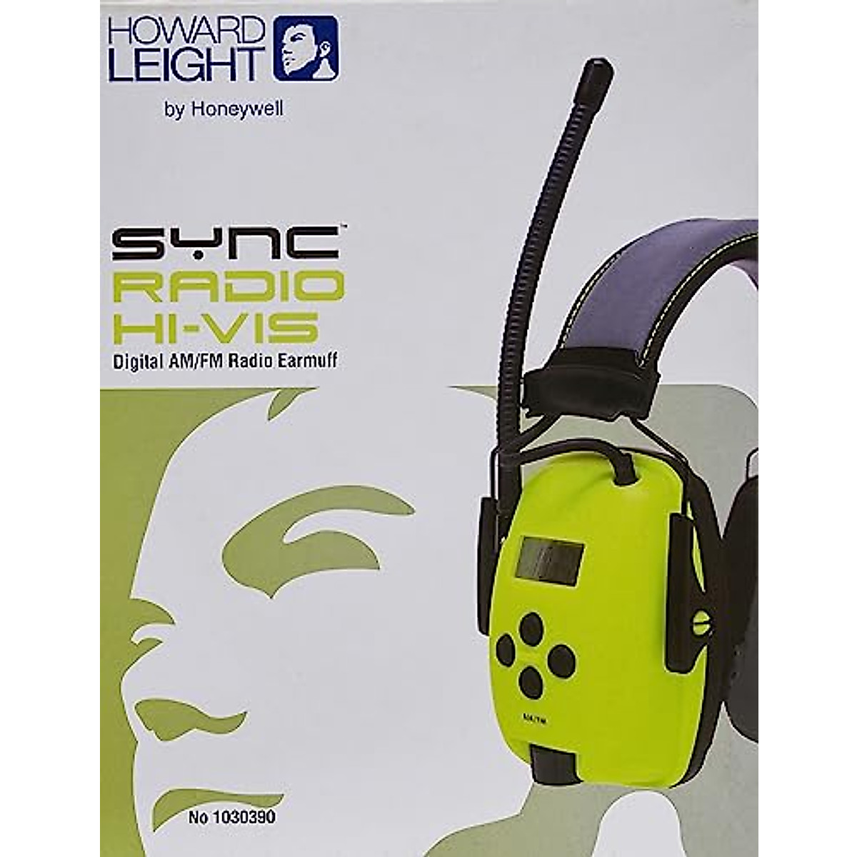 Howard Leight by Honeywell Sync Hi-Visibility Digital AM/FM Radio Earmuff (1030390),Bright Yellow/Green, Unisex