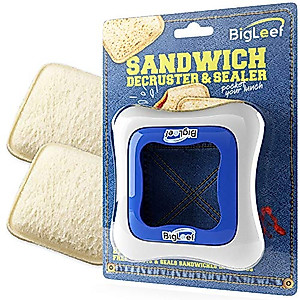 Sandwich Cutter, Sealer and Decruster for Kids - Remove Bread Crust, Make DIY Pocket Sandwiches - Non Toxic, BPA Free, Food Grade Mold - Durable, Portable, Easy to Use (Square)