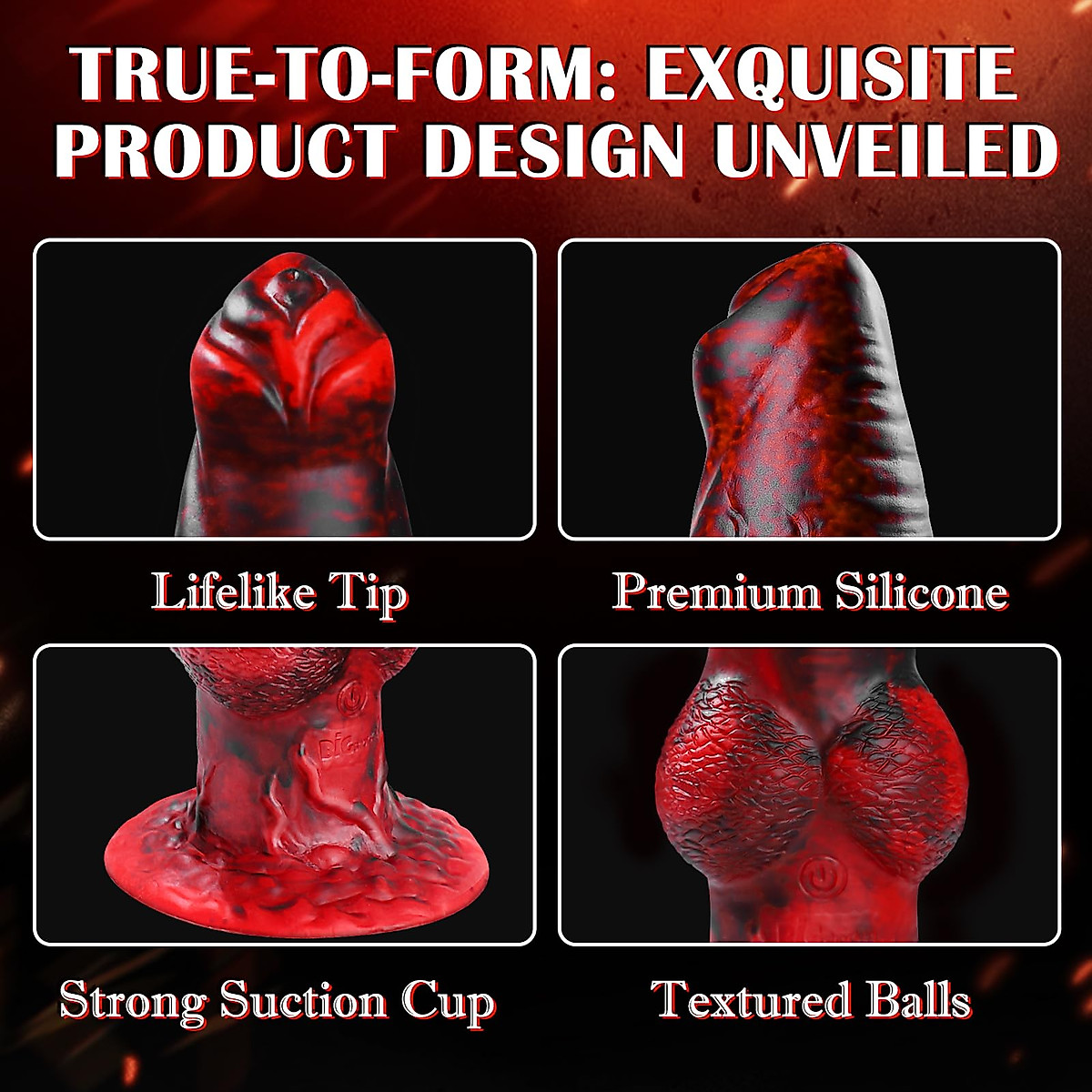 Thrusting Dildo Vibrator Sex Toys - 4IN1 Huge Monster Dildo with 7 Modes for U and G-spot, Thick Anal Dildos with Suction Cup, 8.8" Big Knot Fantasy Dildo Adult Sex Toys & Games for Women Men
