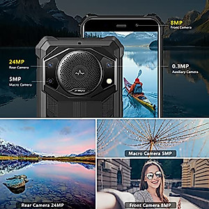 FOSSIBOT Rugged Smartphone, 10600mAh Battery, Android 12 7+64GB Rugged Phone, 24MP Rear Camera, 5.45" HD+ Compactness Cell Phone, 3.5W Loud Speaker, IP68 Waterproof Unlocked Phone, Dual SIM 4G, OTG