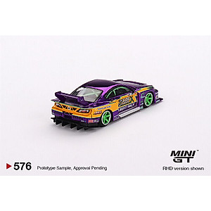 True Scale Miniatures Model Car Compatible with Nissan S15 Silvia LB-Super Silhouette #555 2022 Formula Drift Japan (Chrome Purple) Limited Edition 1/64 Diecast Model Car MGT00576