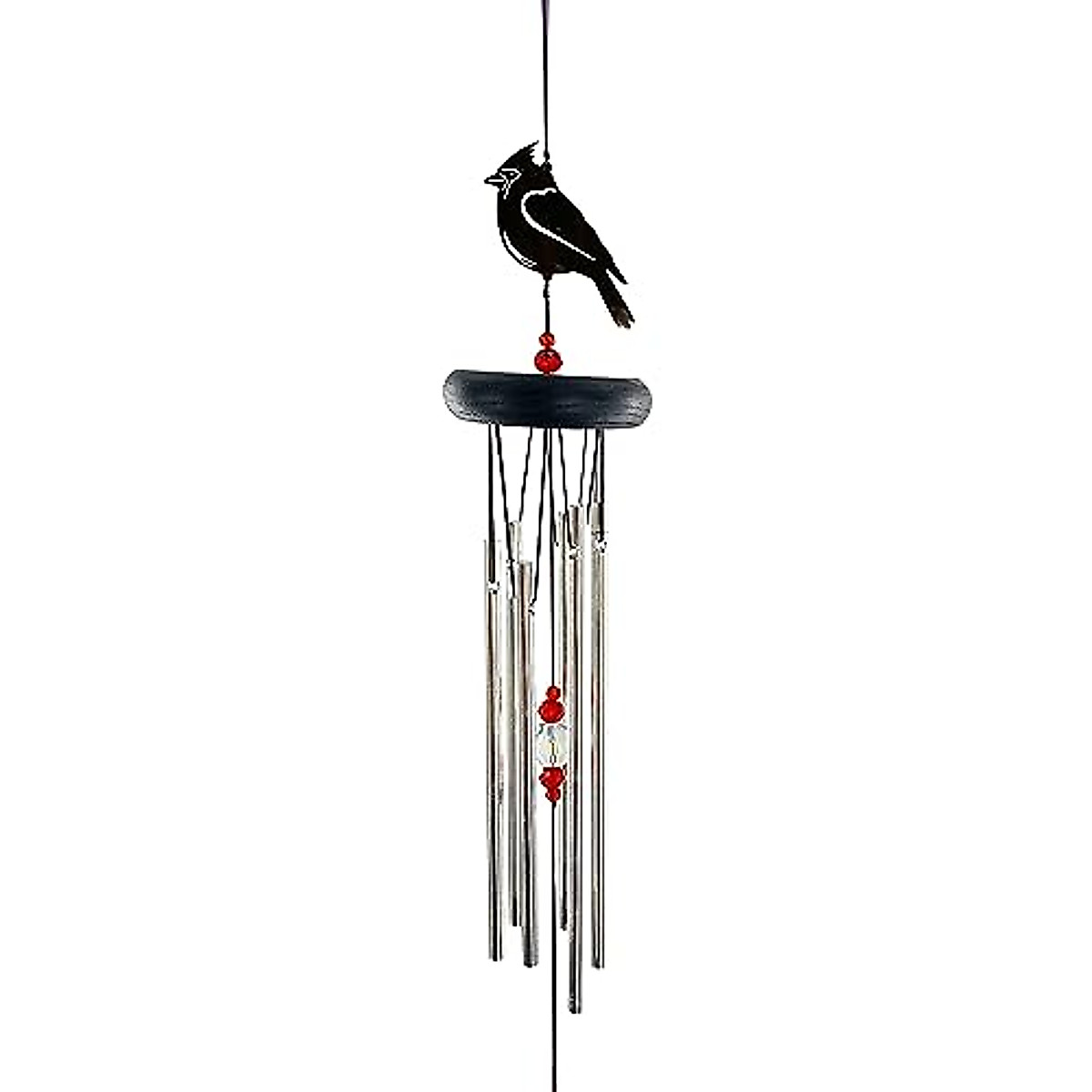 Cardinal Memorial Gift for Loss of Mother Personalized Wind Chimes Red and Diamond with Metal Through the Strongest of Storms Circle in Remembrance by Weathered Raindrop