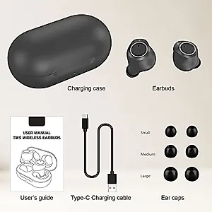 Works for Samsung Galaxy A12 by Cellet Wireless V5 Bluetooth Earbuds Compatible with Samsung Galaxy A12 with Charging case for in Ear Headphones. (V5.0 Black)