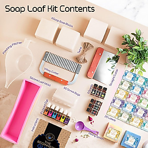 CraftZee Soap Making Kit - Soap Making Supplies - DIY Kits for Adults and Kids with Shea Butter Soap Base, Fragrance Oils, Silicone Loaf Molds, Cutters & More Melt and Pour Soap Kit