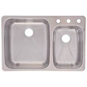 Franke C2233R/9 Stainless Steel 33 1/4x 22in. Dualmount Double Bowl Sink