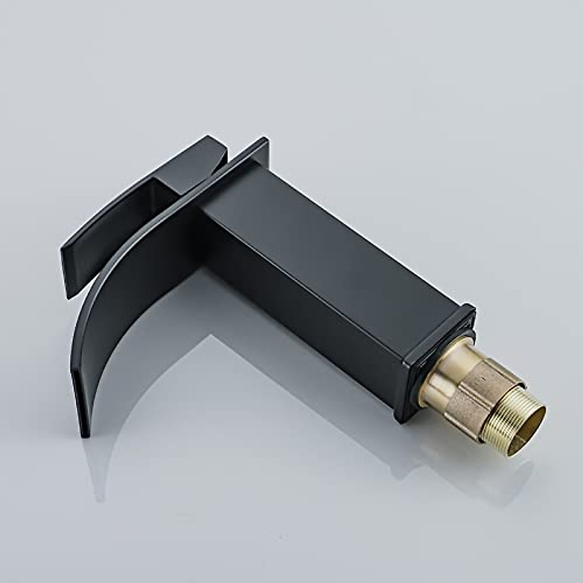 Black Lacquered Waterfall Faucet hot and Cold countertop Basin washbasin Toilet Bathroom Cabinet Single Hole Faucet, Gold
