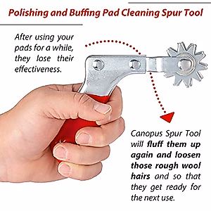 CANOPUS Polishing Pad Cleaner, Spur Tool for Revitalizing Polisher Compound Pads, Buffing Pads and Bonnets, Buffing Pad Cleaner, Bonnet Cleaning Tool, Buffing Spur Tool