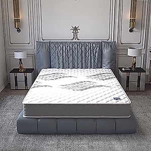 Full Size Mattress, 8 Inch Comfort Cooling Hybrid Mattress in a Box, Memory Foam Individual Pocket Springs, Tight Top Mattress for Motion Isolation&Pressure Relief, CertiPUR-US Certified (Full)