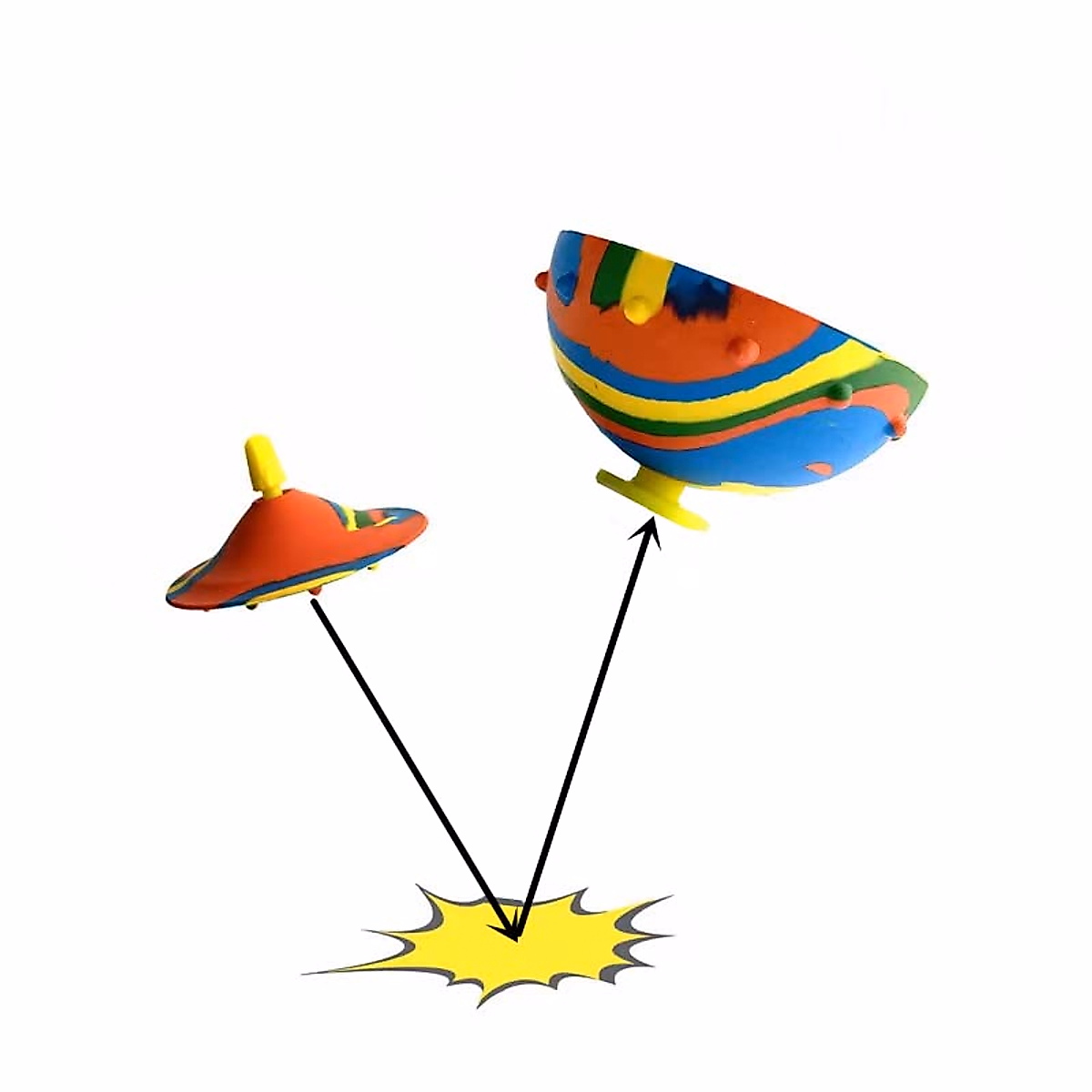 AMAKO Bouncing Bowl Creative Outdoor Sports Children's Decompression Toys Rubber Rotating Bouncing Bowl, HipHopJumps Half Bouncing Ball