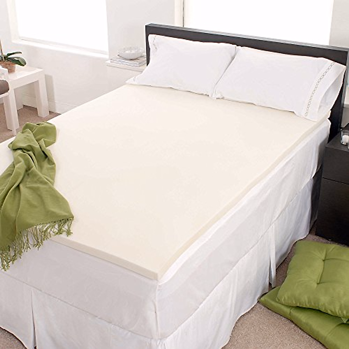 FoamRush 1" Thick Mini Crib Size Memory Foam Pad Mattress Topper Made in USA (1" x 24" x 38")