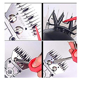 ele ELEOPTION Electric Sheep Shears, 110V 450W Heavy Duty Pet Grooming Goat Clippers, Farm Animal Shave Tool with 13 Straight Tooth Shear Blades 6 Adjustable Speed for Sheep Animal Wool Livestock