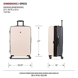 SwissGear 8028 Hardside Expandable Spinner Luggage, Pink/Dark Grey, Checked-Large 28-Inch