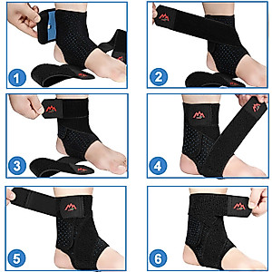 Sinvic Ankle Brace, 2PCS Ankle Braces for Men & Women, Adjustable Compression Ankle Wrap Support for Ankle Protection, Breathable & Comfortable, Ankle Support Brace for Sprains