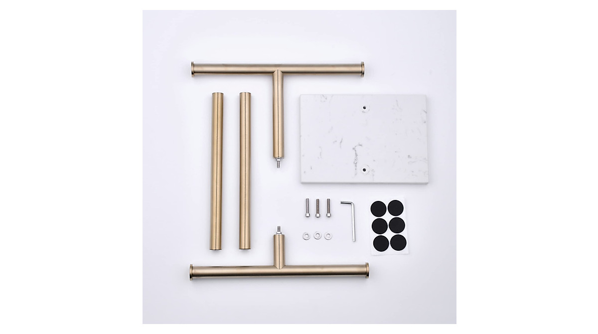 Durable Gold Towel Rack with Marble Base - Beelee