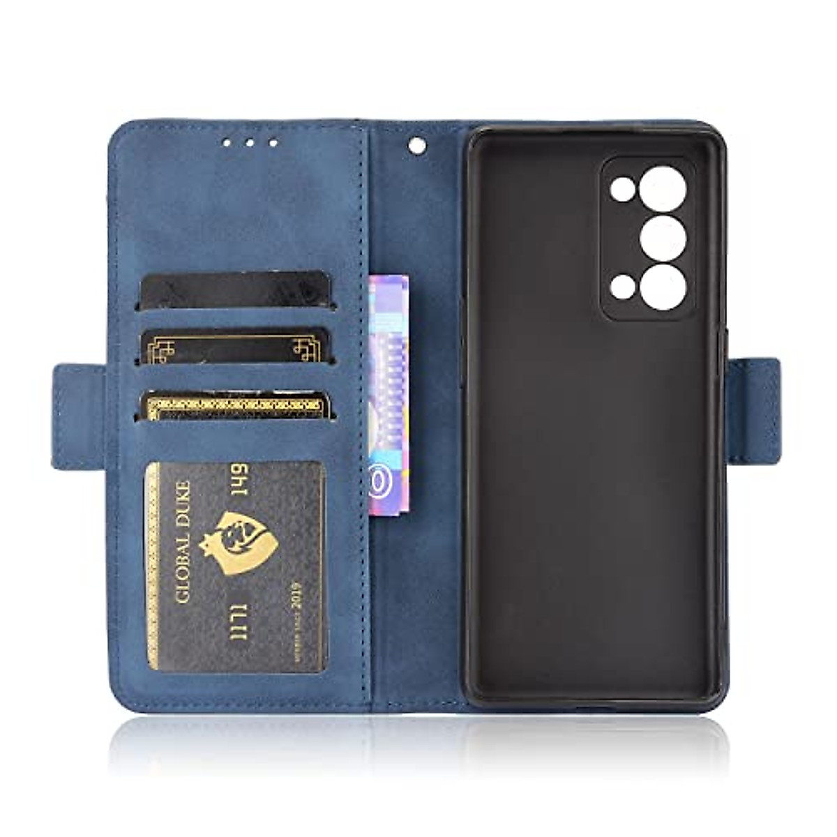 Card Slot Case for Oppo Reno 6 Pro+ /Plus 5G Stand Flip Case Cover for Oppo Reno 6 Pro+ /Plus 5G Retro Magnetic Phone Shell Wallet Phone case with Card Slots