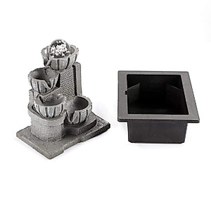 Dyna-Living Water Fountains Indoor Tabletop Water Fountain with LED Rolling Ball Feng Shui Waterfall Fountain for Modern Home Decor Office Living Room Decoration Home Gifts for Friends