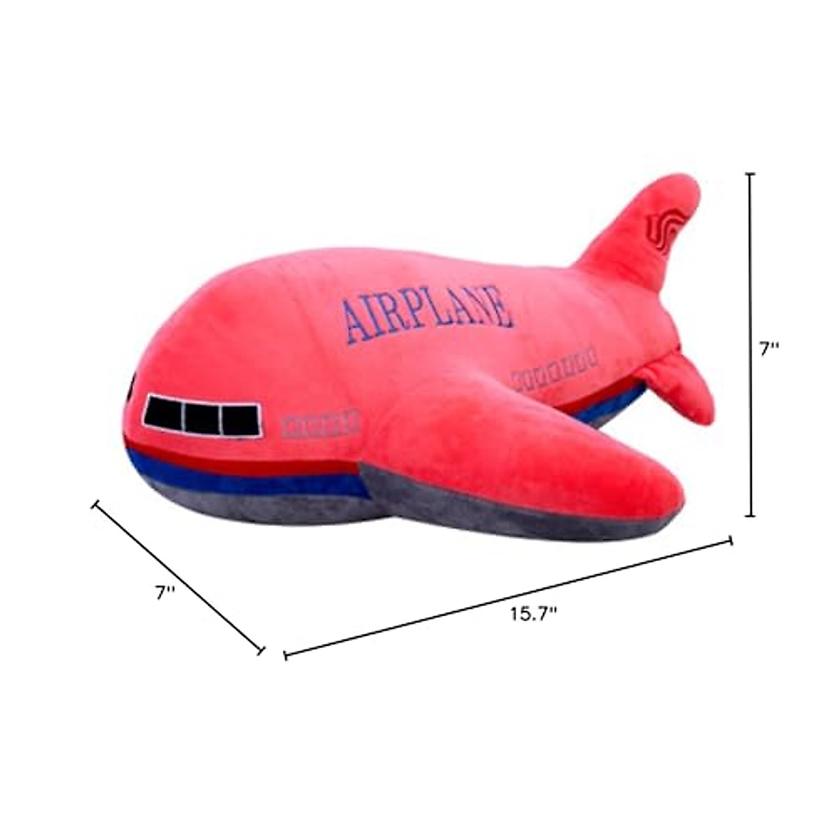 zxmbeddings 15.7" Airplane Plush Stuffed Aircraft Pillow Model Plane Toys,Gifts for Kids,Red