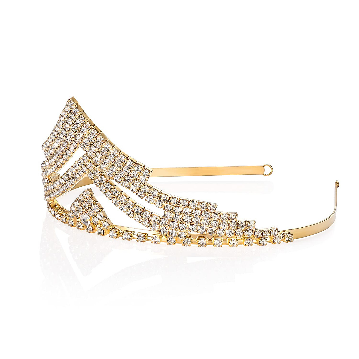 Gold Crowns Crystal Tiaras Bride Wedding Hair Jewelry Women 30th Birthday Party Head Ornaments